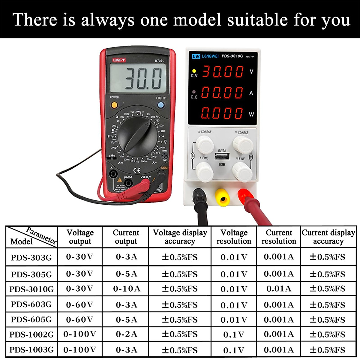 LWLONGWEI DC Power Supply Variable, Adjustable Switching Regulated Power Supply 30V 10A with Encoder Coarse & Fine Adjustments Knob, Beach Power Supply with USB 5V 2A Charge Interface