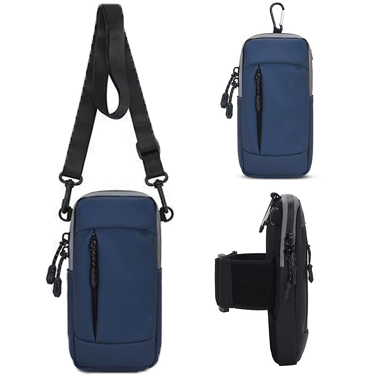 Sport Running Armband Cell Phone Holder Crossbody Purse Belt Pouch Arm Bag for Samsung Galaxy S21 FE S23 S22 Ultra S20 Plus/Google Pixel 6a 7 6 5 4 XL/iPhone 13 14 Pro Max BLU View 2 TCL 10L (Blue)