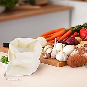 Pangda Muslin Bags Cloth Bags with Drawstring Large Storage Bags Bulk Cotton Reusable Grocery Bags DIY Craft Sachet Bag for Party Wedding Home Storage(8 x 10 Inch, 15)