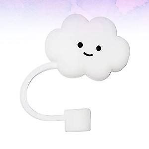 VALICLUD Drinking Cap Cute Silicone Straw Plug 1pc Cloud Straw Dust Plug White Aldult Plug Cover Straw Covers Cap Silicone Drinking Straws