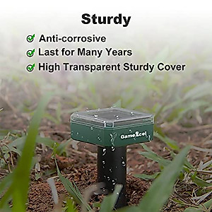 Solar Mole Repeller Gopher Repellent Ultrasonic Solar Powered 2pcs Pest Repeller for Mole Repeller Rodent Gopher Deterrent Vole Chaser for Lawn Yard & Garden of Outdoor Use 2 Packs