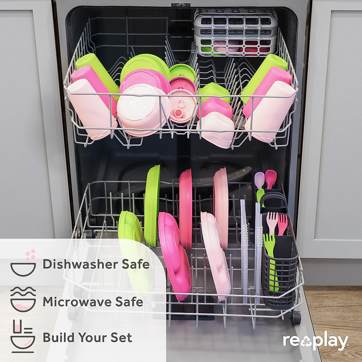 Re-Play Made in USA 10 Oz. Sippy Cups for Toddlers, Pack of 4 - Reusable Spill Proof Cups for Kids, Dishwasher/Microwave Safe - Hard Spout Sippy Cups for Toddlers 3.13" x 6.25", Princess