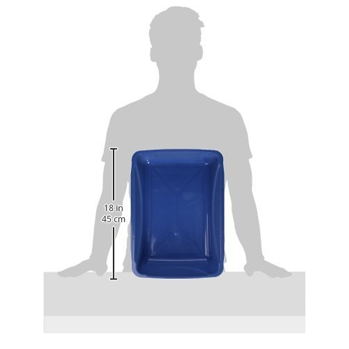 Petmate Open Cat Litter Box, Blue Mesa/Mouse Grey,M (Pack of 1)