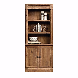 Sauder Palladia Library with Doors, Vintage Oak finish