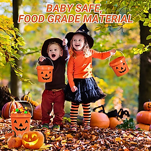 ASEVAT 4-Pack Christmas Candy Buckets, Large Christmas Candy Buckets, Christmas Buckets, Christmas Buckets for Trick or Treat in Bulk for Home, Kids, Bars, and Schools. (Orange, 100oz)