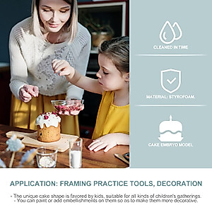 Hemoton 1pc Cake Model White Decor Hexagon Cake Pan DIY Crafts Wedding Decor Sculpture Decor Sphere Mold Wedding Props White Paper Cups Cake Square Tool Artificial Statue