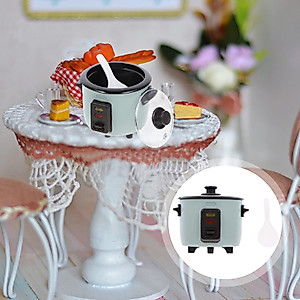 Kisangel Dollhouse Rice Cooker Miniature Rice Cooker Model Simulation Kitchen Appliance for Mini Play Food