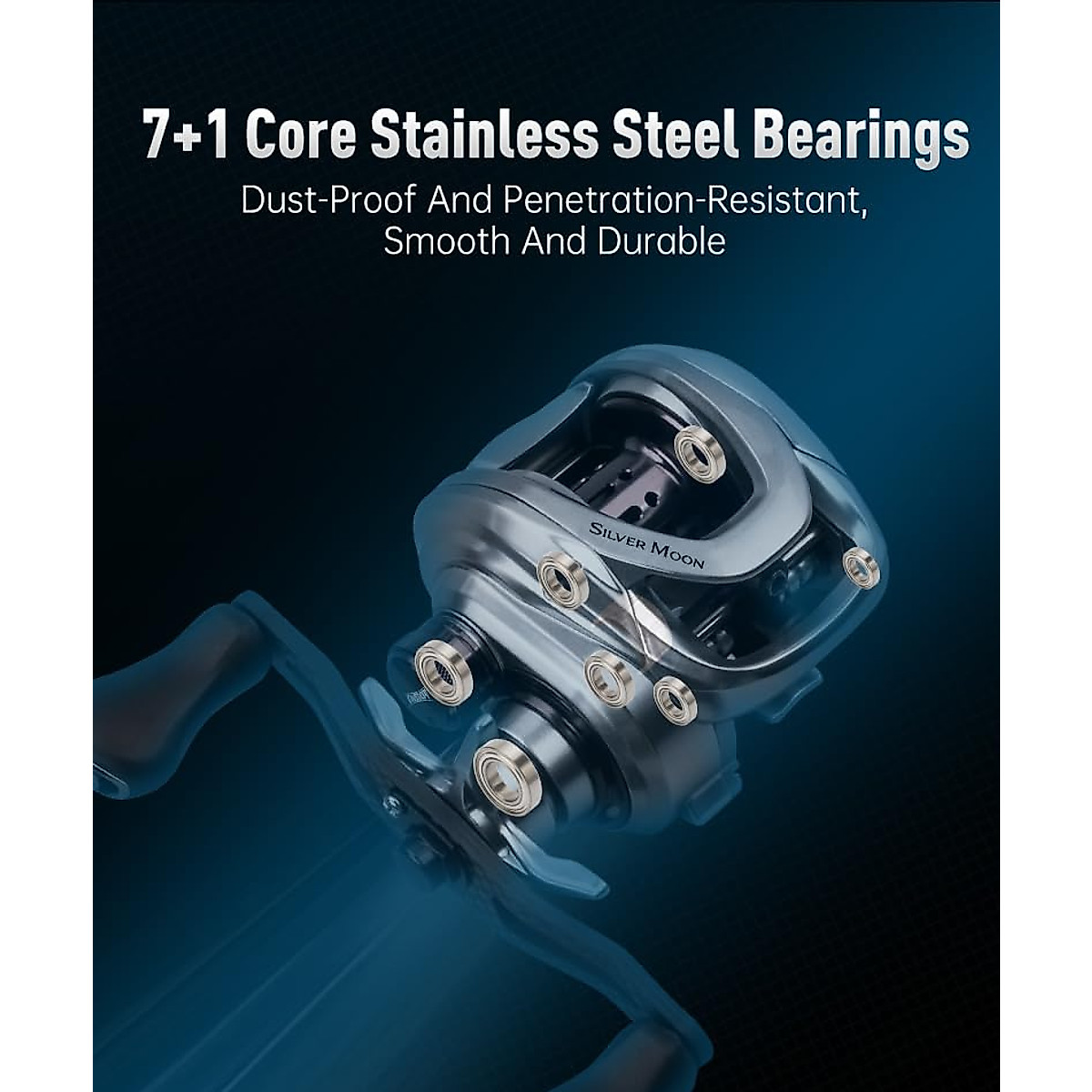 KINGDOM Baitcasting Reels Lightweight Graphite Frame Fishing Reels with Corrosion Resistant Bearings Baitcaster Reels Carbon Fiber Drag Baitcast Reels with 7.1:1 Gear Ratio Casting (right)