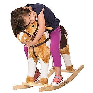 Rockin' Rider Turbo Rocking Horse, Brown and White, Large
