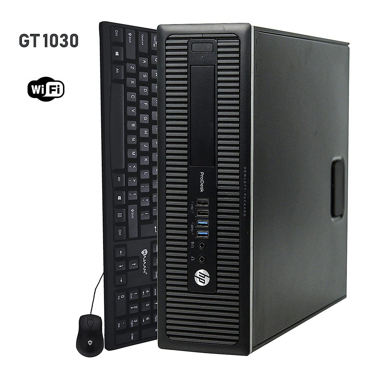 HP ProDesk 600 G2 Fast Desktop Computer Gaming PC - Intel Quad Core i5 6500 3.20 GHz, 16GB DDR4 RAM, 256GB SSD, GeForce GT 1030, HDMI, Wireless WiFi, Windows 10 Pro, Keyboard & Mouse Combo(Renewed)
