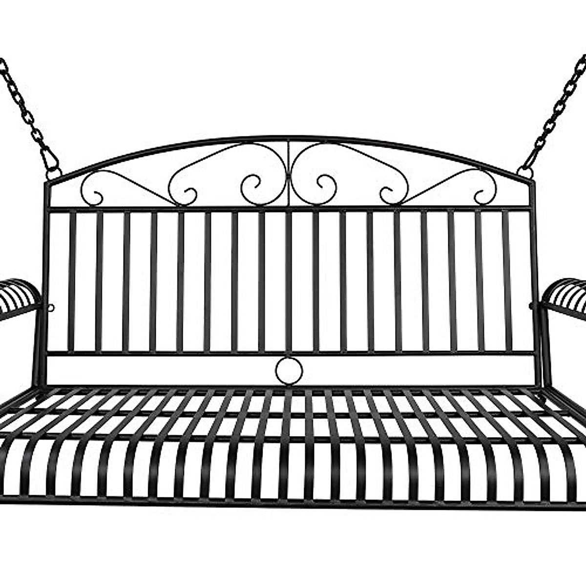 Bent Armrest Double Swing Chair Black