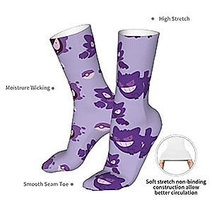 PINttyone Cartoon Cute Novelty Crew Socks Breathable Knitted Sports Calf Sockings For Men Women 15.7in Long