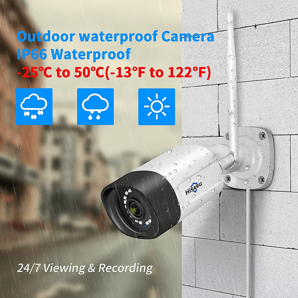 Hiseeu Security Cameras Wireless Outdoor System 5MP PTZ&Bullet Cameras IP66 Waterproof -Night Vision Motion Alert with 1TB Storage WiFi Security Camera No Monthly Fees