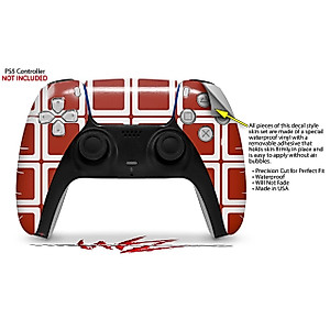 WraptorSkinz Skin Wrap compatible with Sony PS5 DualSense Controller Squared Red Dark (CONTROLLER NOT INCLUDED)