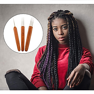 Sunshane 6 Pieces Dreadlock Crochet Hook 0.5mm 0.75 mm Needle Weaving Crochet, Include 1 Hook, 2 Hooks, 3 Hooks for Braid Craft