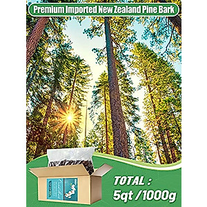 5 Quarts Orchid Potting Bark, Sun-Dried New Zealand Medium Organic Pine Wood Chip Barks for Orchids Mix Plant Compost, Natural Houseplant Mulch for Plant Root Development