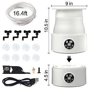 HILMITILE Reptile Fogger, 10 Mist Gears Reptile Humidifier, Automatic Timing Reptile Mister, Slient Reptile Misting System, Top Filling Terrarium Fogger with 4 Nozzles for Reptiles/Amphibians/Vivarium