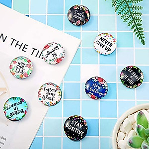 10 Pieces Inspirational Fridge Magnets Motivational Quote Magnets Glass Refrigerator Whiteboard Magnets for Classroom Office Home Locker Cabinet Dishwasher Photo Decor Supplies (Charming Pattern)