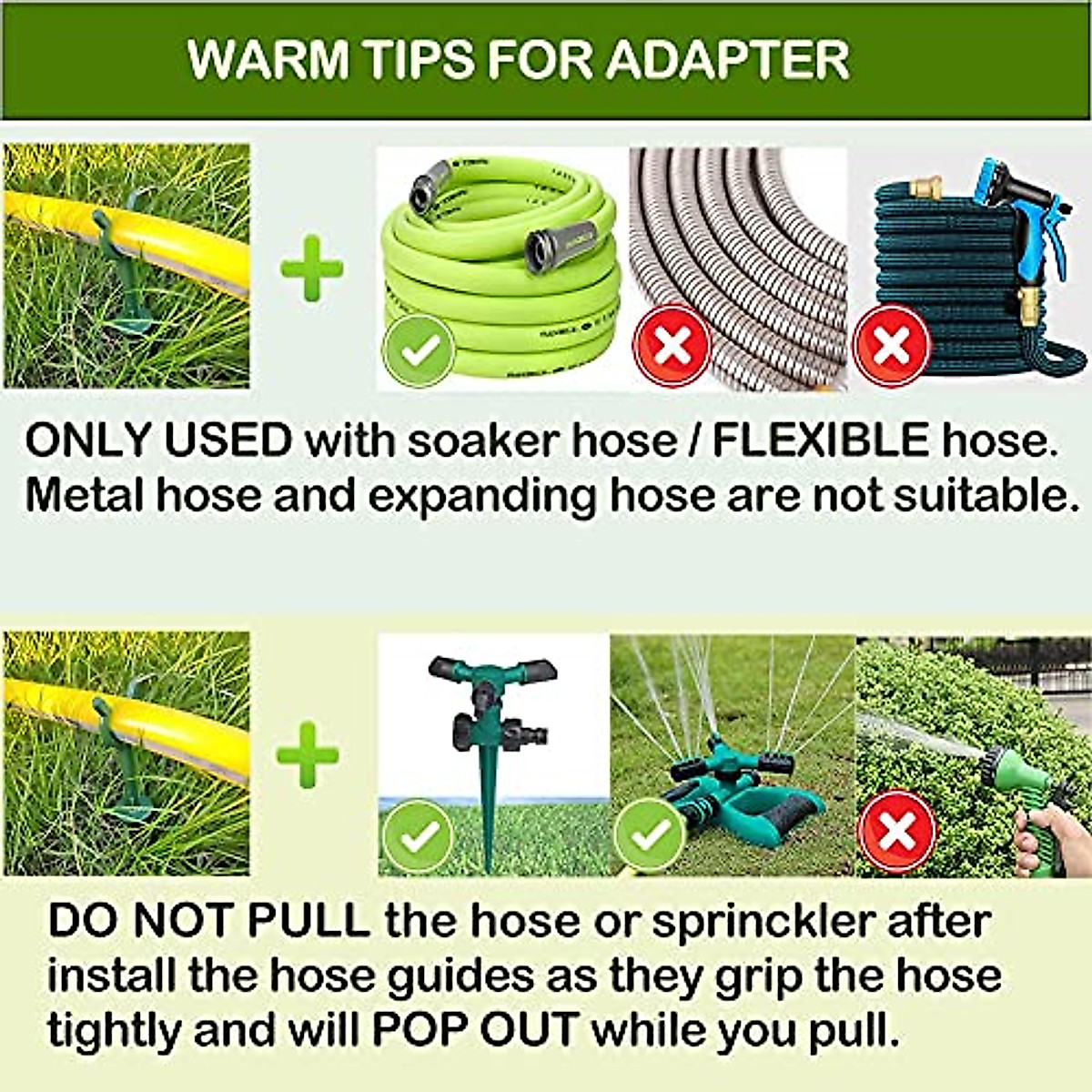 Garden Hose Guide Stake Holder Set of 8 Lawn Hose Support Spike Plant Saver Tool for Garden/Lawn/Yard