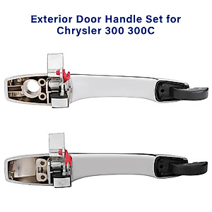 Lcyolada 4Pcs Exterior Door Handles for Chrysler 300C 2005 2006 2007 2008 2009 2010, Dodge Magnum 2005-2008 & Charger 2007,CH1310142, 5065801AG