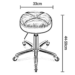 LWBLJX Rolling Bar Stool on Swivel Wheels Beauty Salon Counter Chair, Waterproof PU Leather Seat & Metal Frame, SGS Air Rods Adjustable Lifting 44-59 cm(Color:Blue)