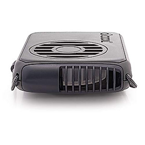 O2COOL Rechargeable Necklace Fan - Portable Hanging Neck Fan with Adjustable Lanyard - 3 Speed Vertical Air Flow – Micro USB Charging Cable Included (Grey)