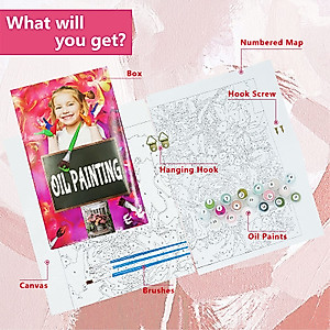 Tangbr Paint by Numbers for Adults, DIY OIL Painting by Numbers Flowers Kits on Canvas Without Frame 16x20 Inch (40x50cm)