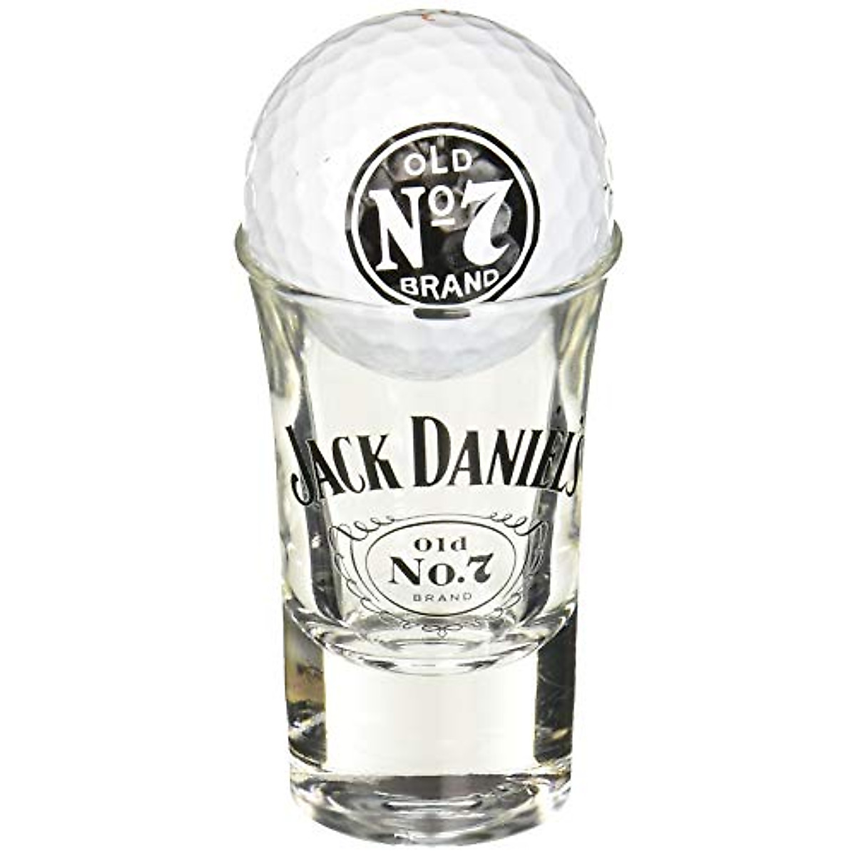 Jack Daniels Licensed Barware Swing Cartouche Shot Glass, 1.5 oz, clear/white