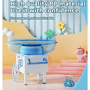 Cotton Candy Machine for Kids, Electric Cotton Candy Maker with Large Food Grade Splash-Proof Plate, Kids Favorite, for Home Birthday Family Party Gift, Includes 20 Bamboo Sticks & Sugar Scoop (Blue)