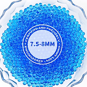 Banvih Gel Gun Blaster Refill Ammo - 7-8mm, 8Pack, 80000 Pieces, 7.5mm Splatter Water Balls Beads Bullets Compatible for Splatrball, Splat Gun, Orby Gun Etc - Blue Green Purple Orange, for Ages 14+