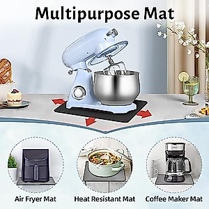 LOPNUR Appliance Slider Cut to Fit, Kitchen Appliance Sliders 360 Degree Rotation Moving on Counter, Coffee Mat Heat Resistant Mat, Appliance Mover for Espresso Machine, Food Processor (Medium, Grey)