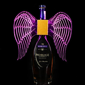 QUOXO Wings Bottle Lights LED Strobe Baton, Champagne Sparkler Light Flash Stick Service Bottle Topper Lamp for Bar Party Club (Pink)