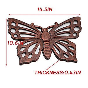 MDLUU Butterfly Stepping Stone, Cast Iron Butterfly Flagstone, Decorative Stepping Stone for Lawn, Yard, Courtyard Entry, Garden Walk Way