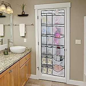 VEEBELL Over The Door Shoe Organizers 18 Mesh Pockets Hanging Shoe Organizer Shoe Holder Rack For Closet Bedroom Bathroom Pantry Shoe Holder Over Door Organizer, Men, Women, Kids Shoes (1 Pack)