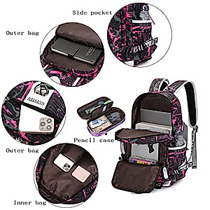 GUIVITU Kids Backpack for Girls School Bag Children Bookbag Casual Daypack with Pencil Case