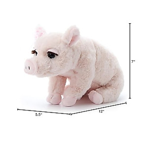 The Petting Zoo, Lash'z Pig Stuffed Animal, Gifts for Girls, Pig Plush Toy 12 inches