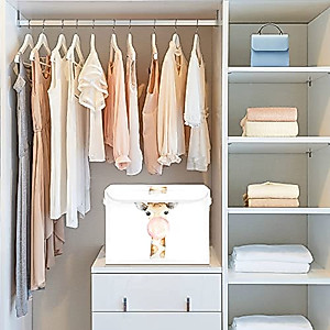 CaTaKu Giraffe Cartoon Cute Storage Bins with Lids and Handles, Fabric Large Storage Container Cube Basket with Lid Decorative Storage Boxes for Organizing Clothes