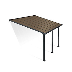 Palram - Canopia Olympia 10 Ft. x 14 Ft. Patio Cover for Outdoors DIY Kit for Deck, Outdoor Furniture, Canopy, Roof to Protect from Sun, Rain, Snow, UV Protected Polycarbonate (Gray & Bronze)