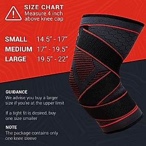 UFlex Athletics Knee Compression Brace for Men and Women - Non Slip Sleeve with Straps for Pain Relief, Meniscus Tear, Sports Safety in Basketball, Tennis - Single Wrap, Small