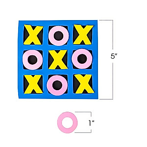 Gamie 5-Inch Foam Tic Tac Toe Mini Board Games (24 Pack) – Travel Tic Tac Toe Game for Kids, Indoor Recess Games for Classroom, Mini Board Games Bulk, Tic Tac Toe Party Favors for Kids