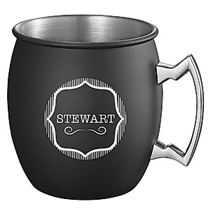 Visol Personalized Kremlin Matte Black Finish Moscow Mule Mug - 16 Ounce