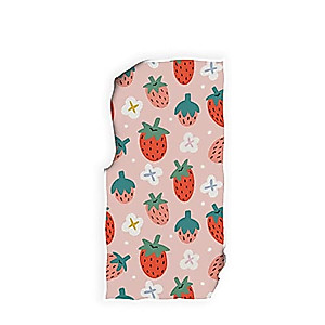 Wamika Pink Strawberry Hand Bath Towel Shower Towels Set Fruits Flowers Kitchen Hanging Gym Fingertip Bathroom Towel Highly Absorbent 2pcs