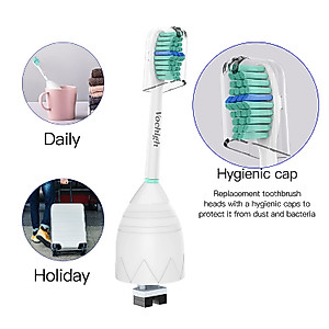 Vochigh Replacement Toothbrush Heads Compatible with Philips-Sonicare: fits e-Series HX7022 CleanCare & Xtreme Screw-on Electric Brush Handles, 6 Pack