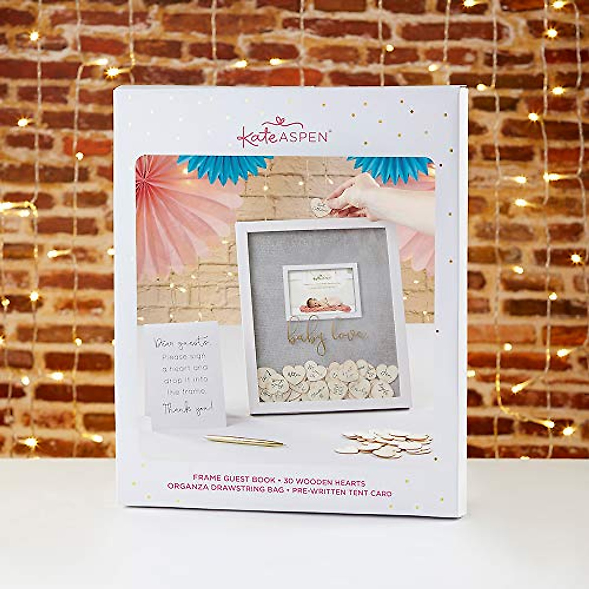 Kate Aspen Baby Shower Guest Book Frame Guestbook Alternative, One Size, Gold