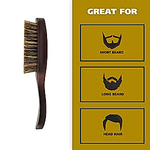 Wahl Large Handled Beard Brush with 100% Boar Bristles with Firm Natural Hair for Grooming & Styling – Wood Handle for Beards, Mustaches, Skin & Hair Care – Model 3347