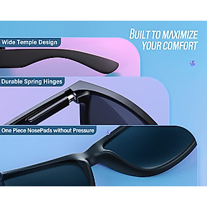 VELAZZIO Polarized Sunglasses for Men Women UV400 Protection Unisex sunglasses Ultralight Frame for Driving Cycling Golf Fishing Sailing, Black Frame Grey Lens