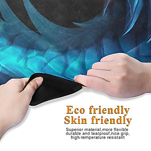 GOODOLD Blue Dragon Yoga Mat, 71 x 26 Inch Non-slip Yoga Mats Folding Travel Exercise Mat Indoor Outdoor Gym Pilates with Storage Bag for Women Men