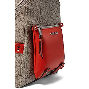 Calvin Klein Maya Backpack Mini Textured Almond/Taupe/Spicy Orange One Size