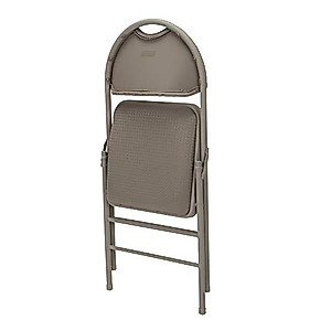COSCO Commercial Comfort Back Fabric Folding Chair with Handle Hole, 4 pack