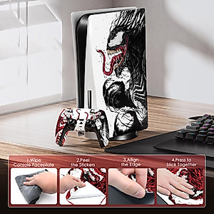 TESSGO PS 5 Skin Disc Edition Anime Console and Controller Vinyl Sticker, Durable, Scratch Resistant, No Bubble, Precisely Line Up, Compatible with Play S tation 5